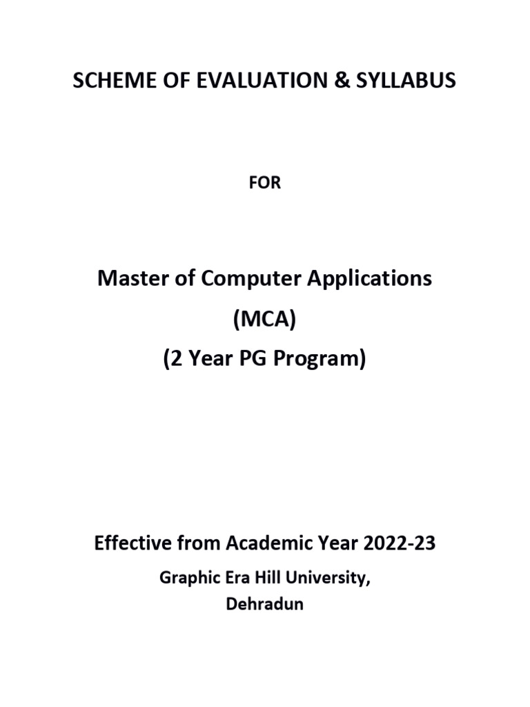 BOS_2022_Scheme for MCA 2022_23 | PDF