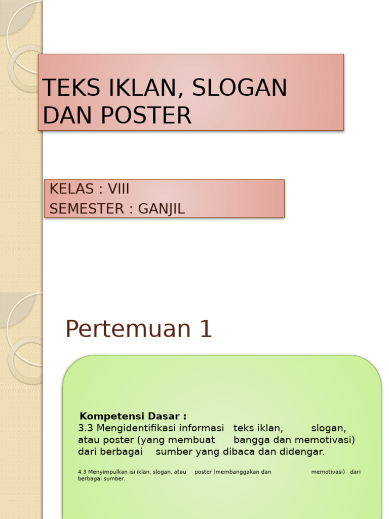 Bahan Ajar TEKS IKLAN, SLOGAN DAN POSTER | PDF | Ilmu Sosial