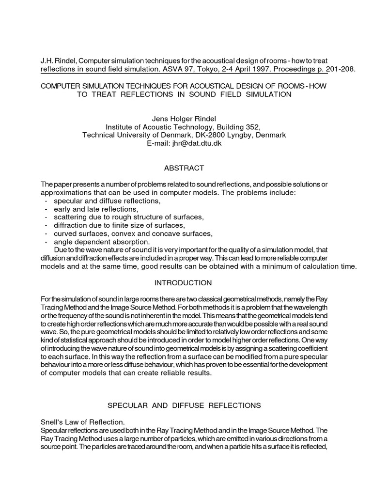 Computer Simulation Techniques For Acous Pdf