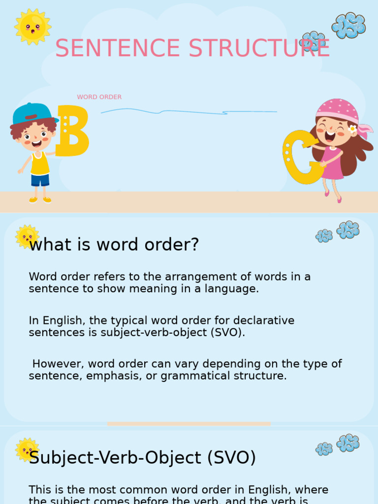 Word Order Sentences - B1 and B2 | PDF