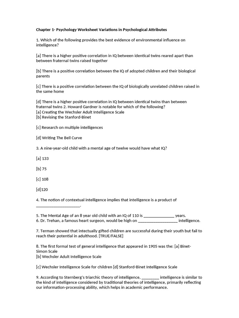 CLASS XII CHP 1 WORKSHEET - Ic1071310 | PDF
