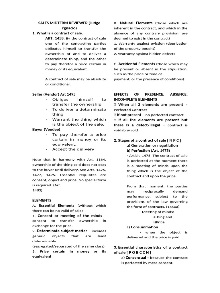 Sales Midterm Reviewer | PDF