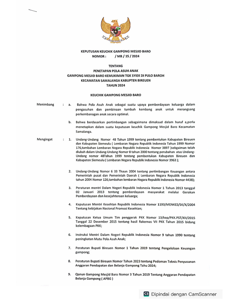 SK Kader Pola Asuh Anak | PDF