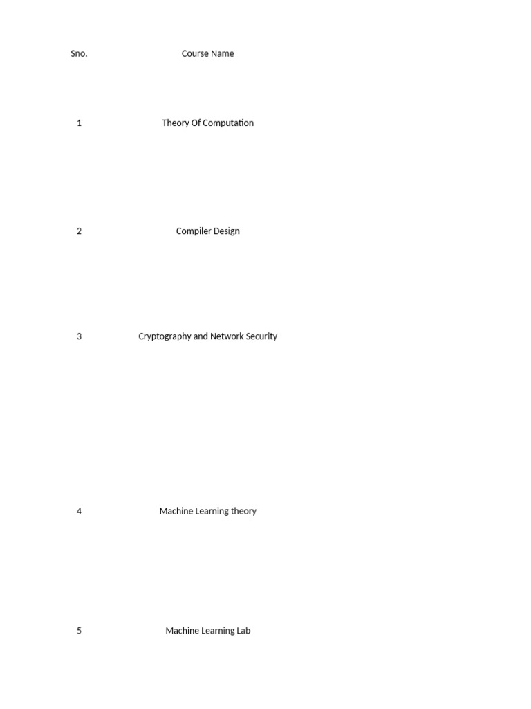 Courses and Curriculum | PDF