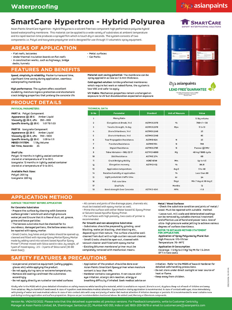 Smartcare Hypertron Hybrid Polyurea | PDF