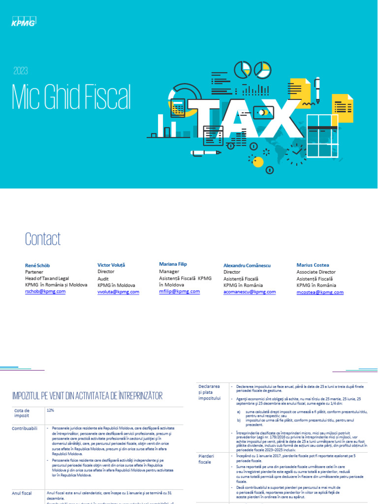 Tax Card Moldova RO 2023 | PDF