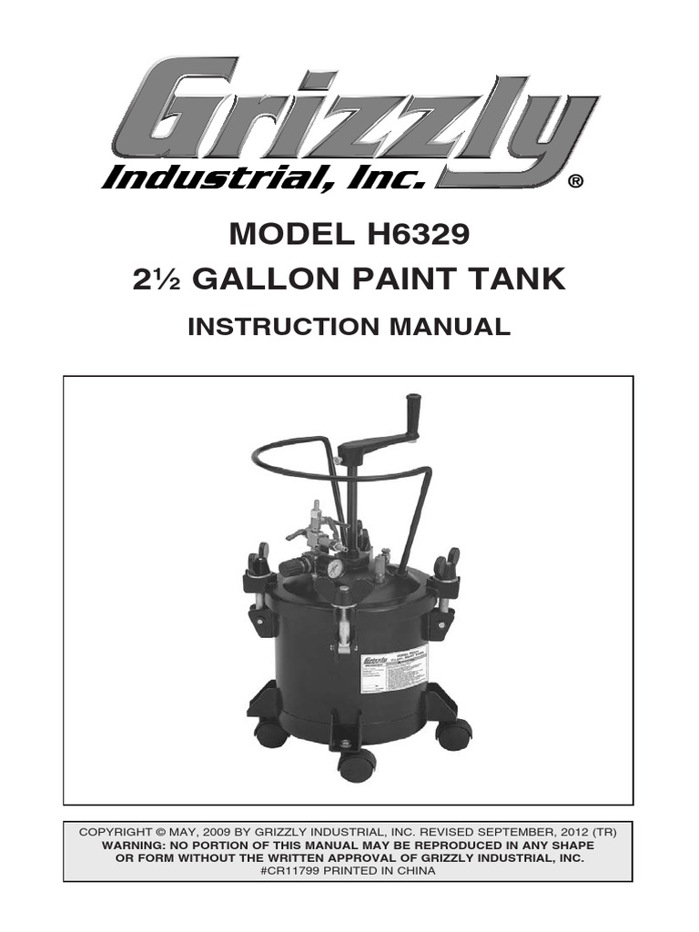 21⁄2 GALLON PAINT TANK | PDF