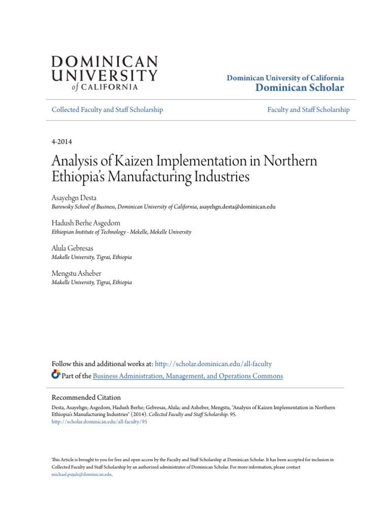 Analysis of Kaizen Implementation in Nor | PDF