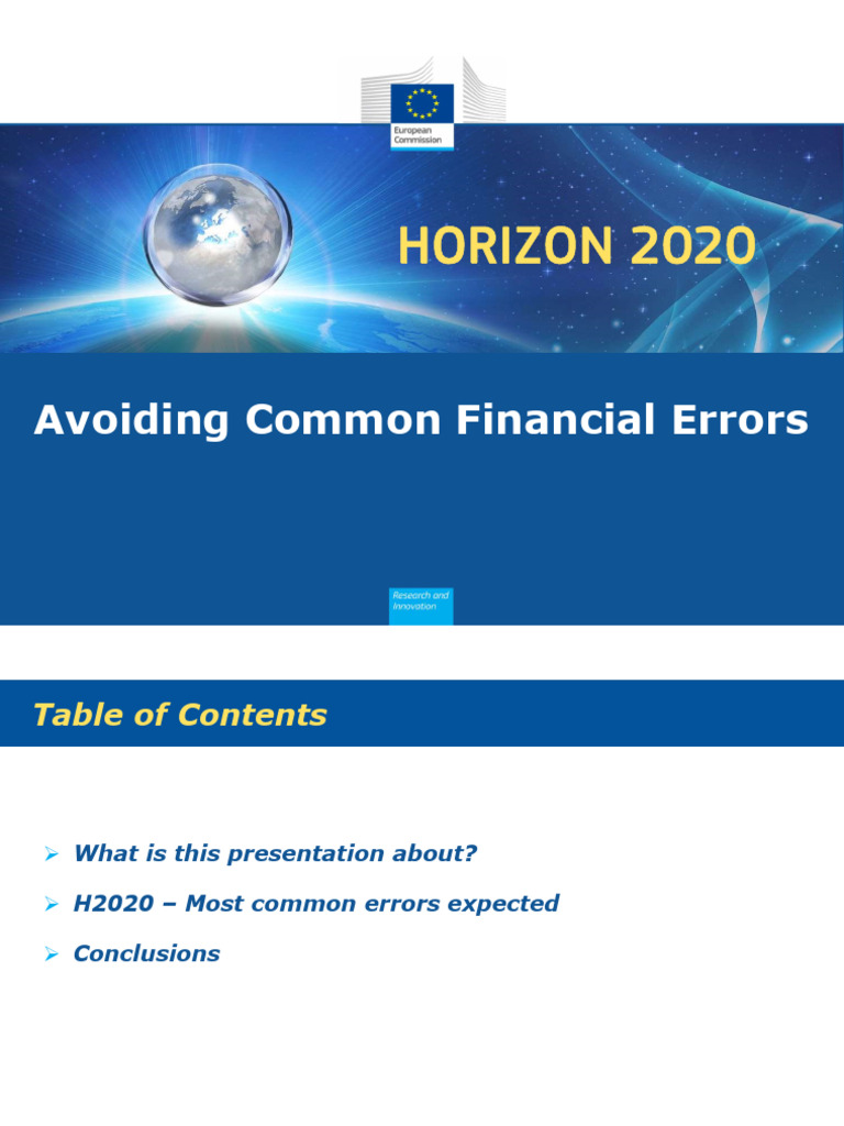 Avoiding Common Financial Errors | PDF