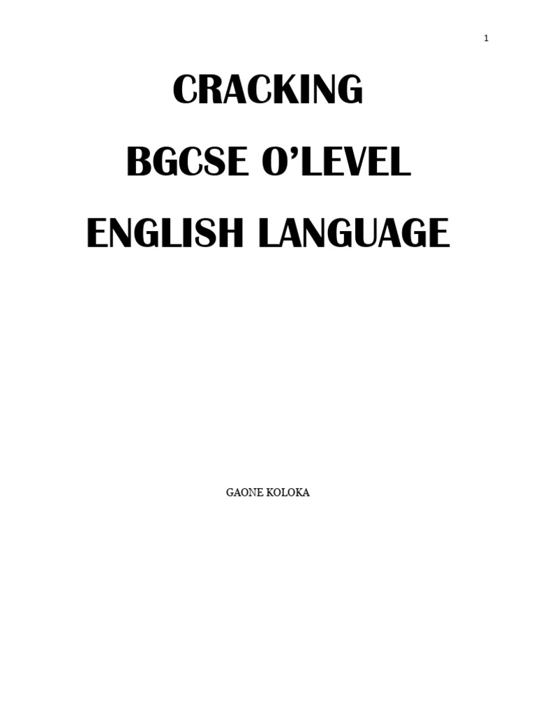 Cracking Bgcse English | PDF