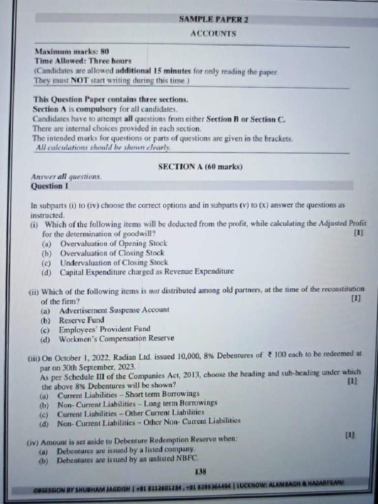 Sample Paper 2 Accs | PDF
