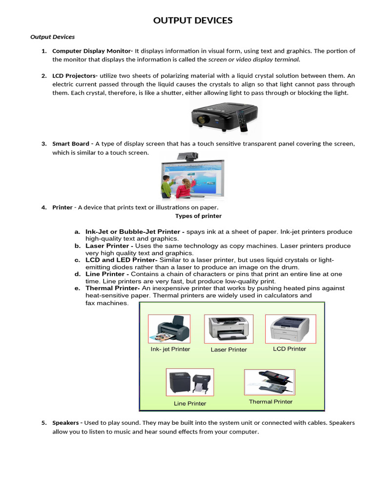 OUTPUT DEVICES | PDF