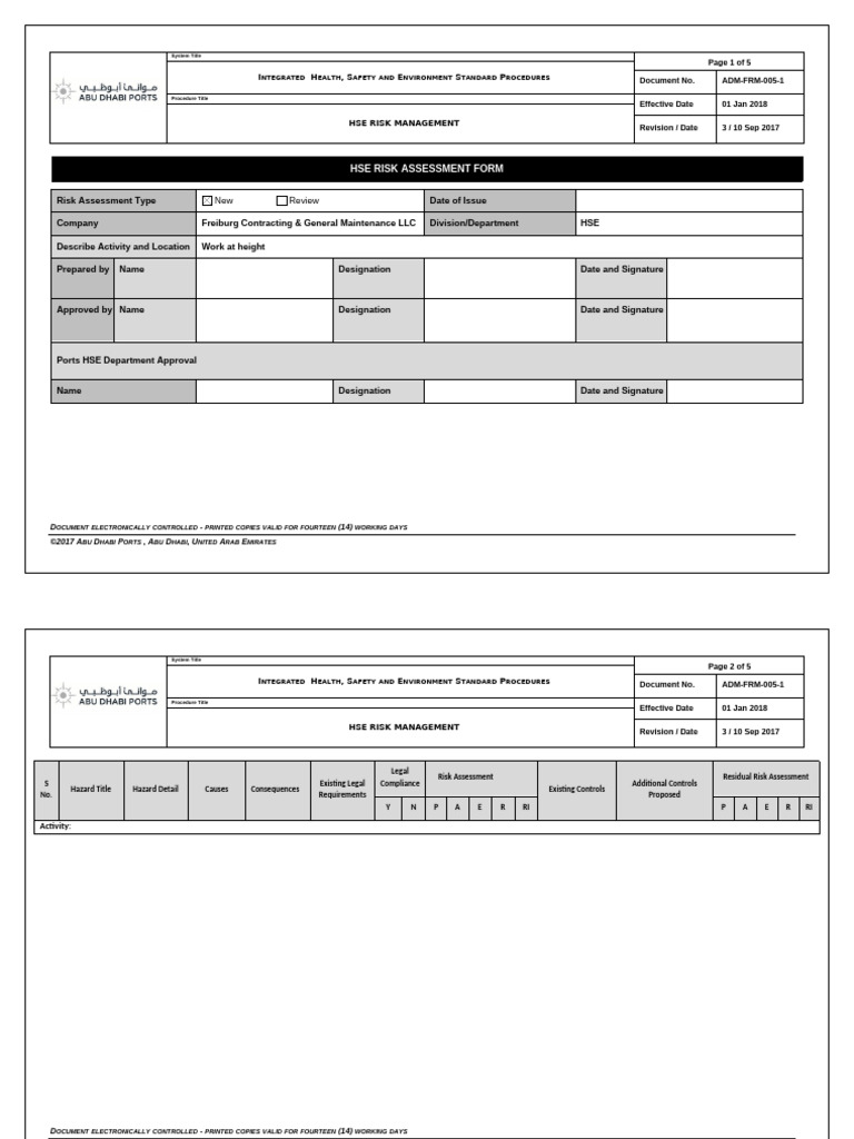 RA - Work at Height | PDF | Risk | Risk Assessment