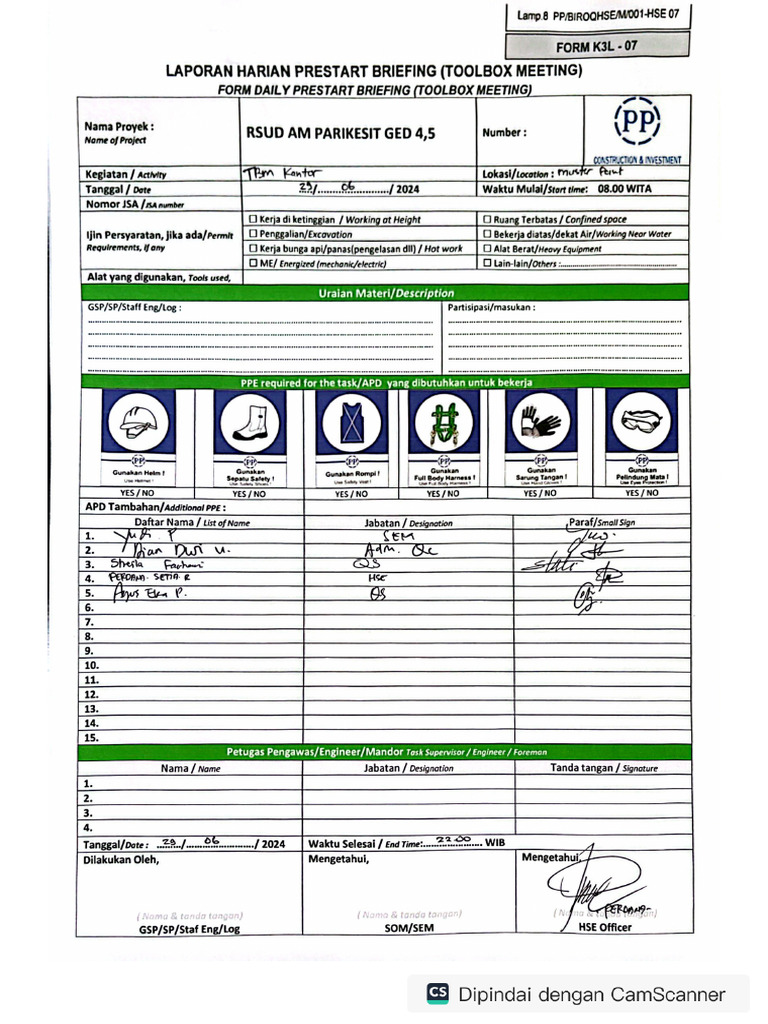 Absen TBM 29062024 | PDF