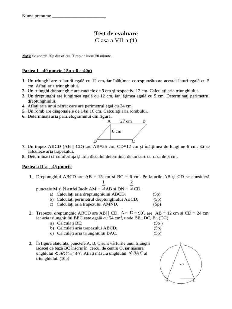 Test Arii - Altul | PDF