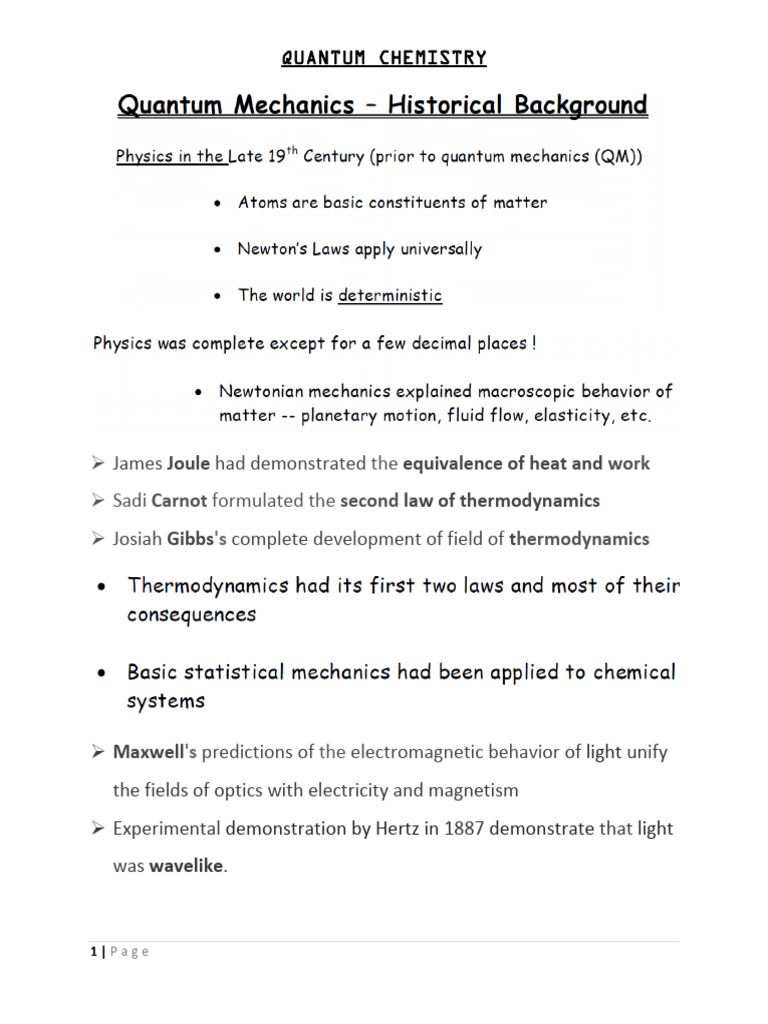 Quantum Chemistry Lecture Note-PG - 3 | PDF