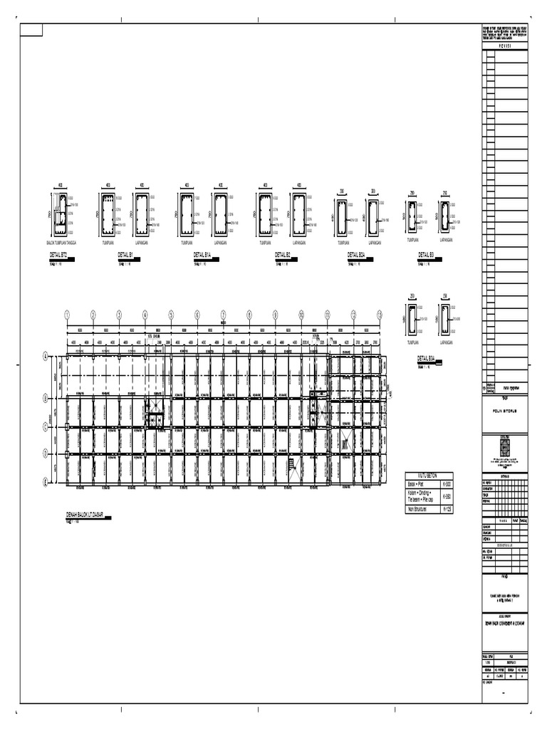 Denah Balok Lt. Dasar - R1-1 | PDF
