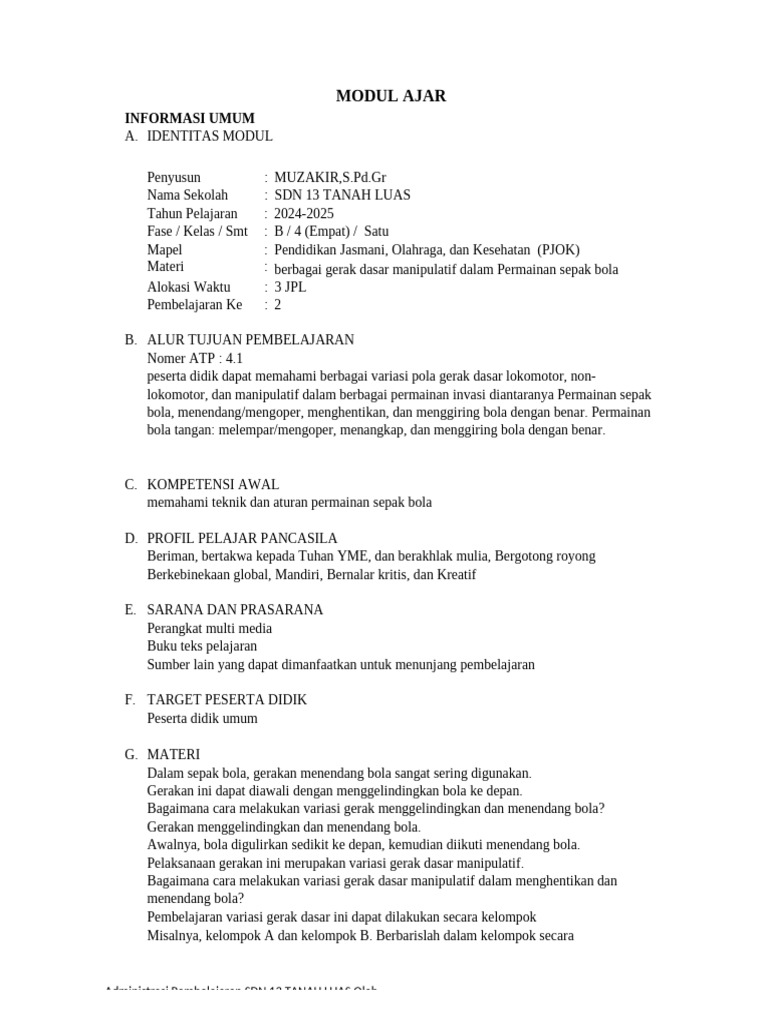 Modul Ajar 2 JP | PDF