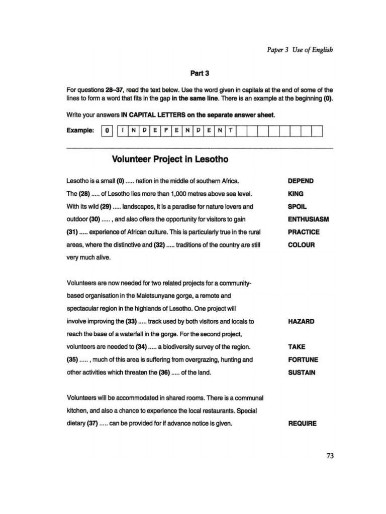 WORDFORMS (Cae1) | PDF