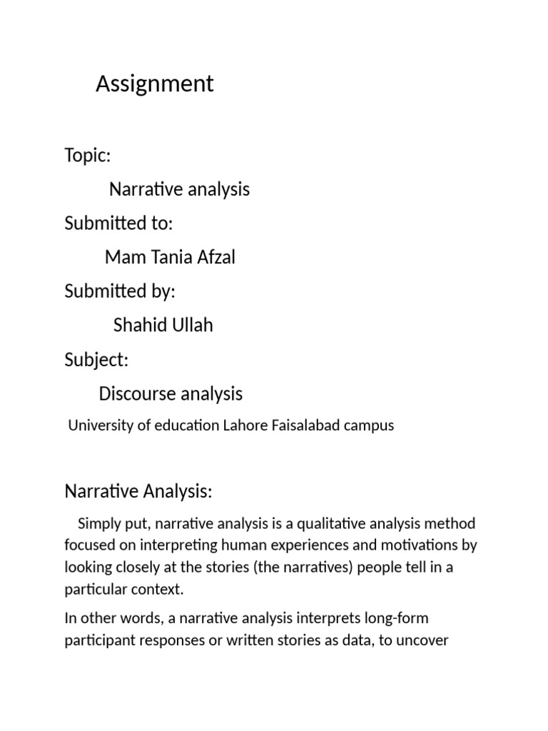 Shahid Ullah Assignment | PDF | Theory | Narrative