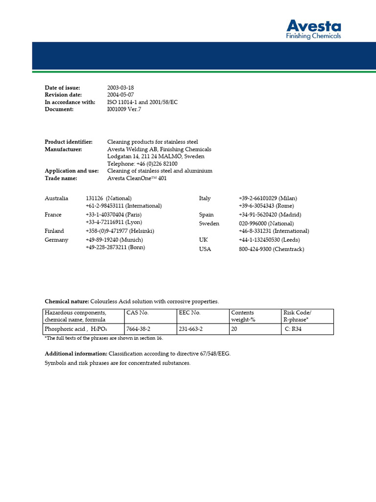 Cleaner 401 | PDF