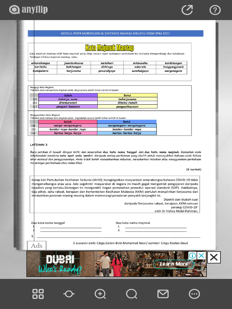 Modul PDPR September Morfologi Dan Sintaksis Soalan Sahaja 2 | PDF