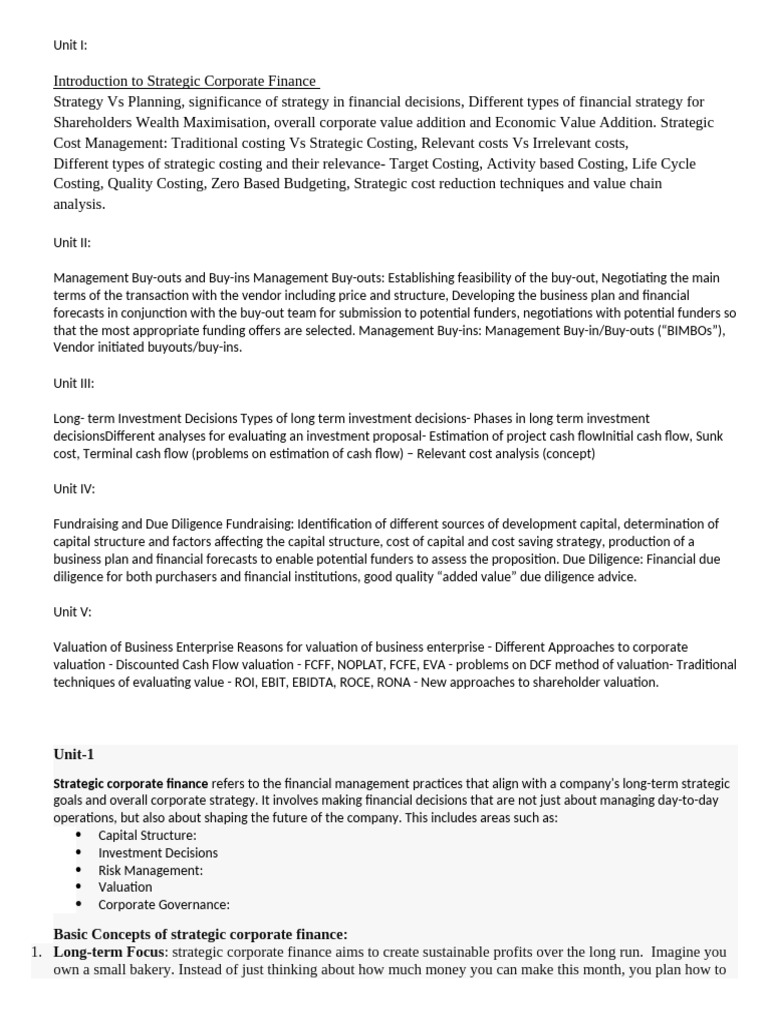 SCF Unit 1 Note | PDF