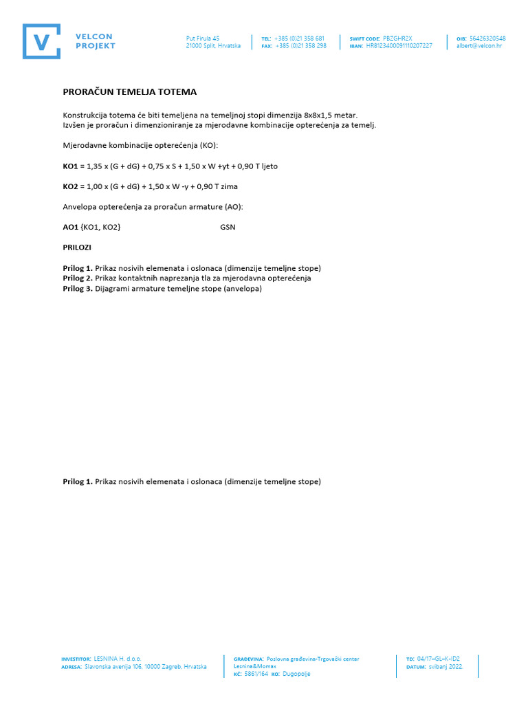 Mapa 2 Statika Temelj Totema Pdf