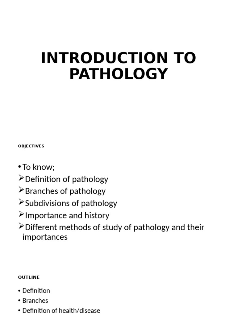 Introduction To Pathology | PDF