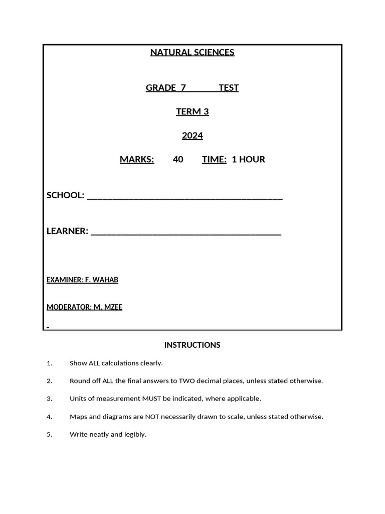 23 - 24 Blo 2024 7NS T3 Test | PDF