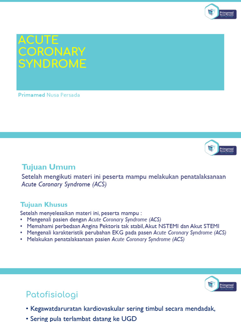 Acute Coronary Syndrome | PDF | Forensic Science | Human Diseases And ...