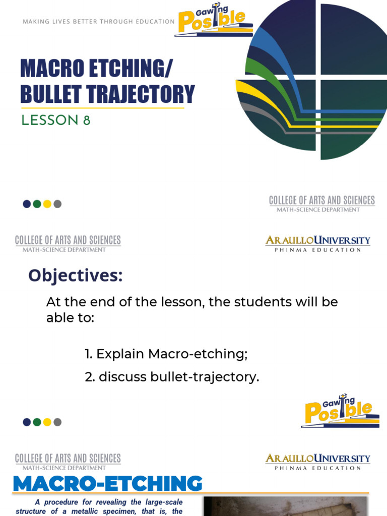 LESSON 8_MACRO-ETCHING AND BULLET TRAJECTORY (1) | PDF