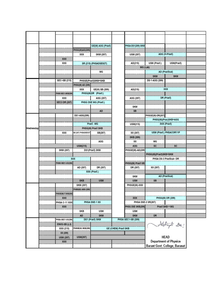 Phys-PG L0UG-Odd SEM Routine - 2024 - 25-07092024 | PDF