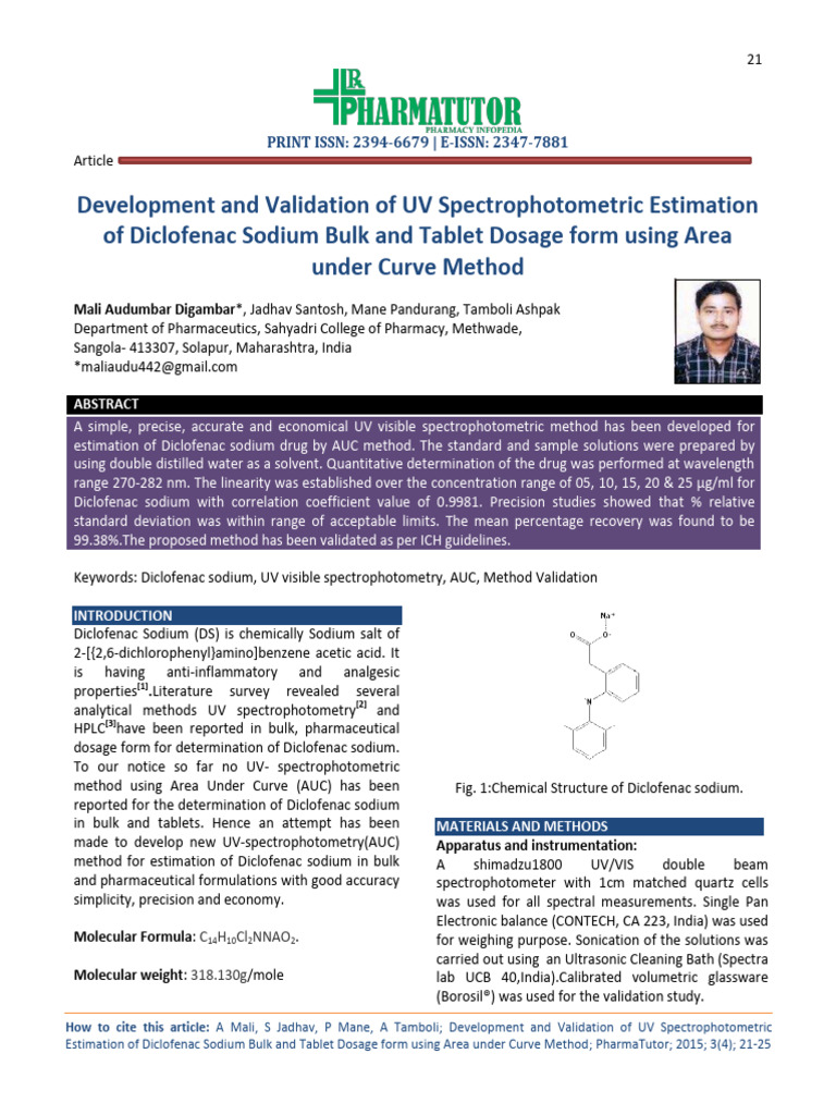 Development and Validation of UV Spectro | PDF