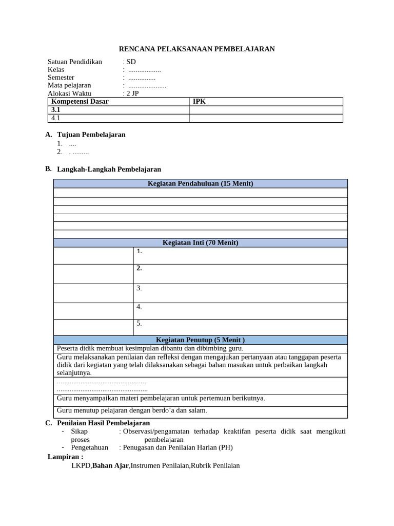 LK 4 Format RPP | PDF