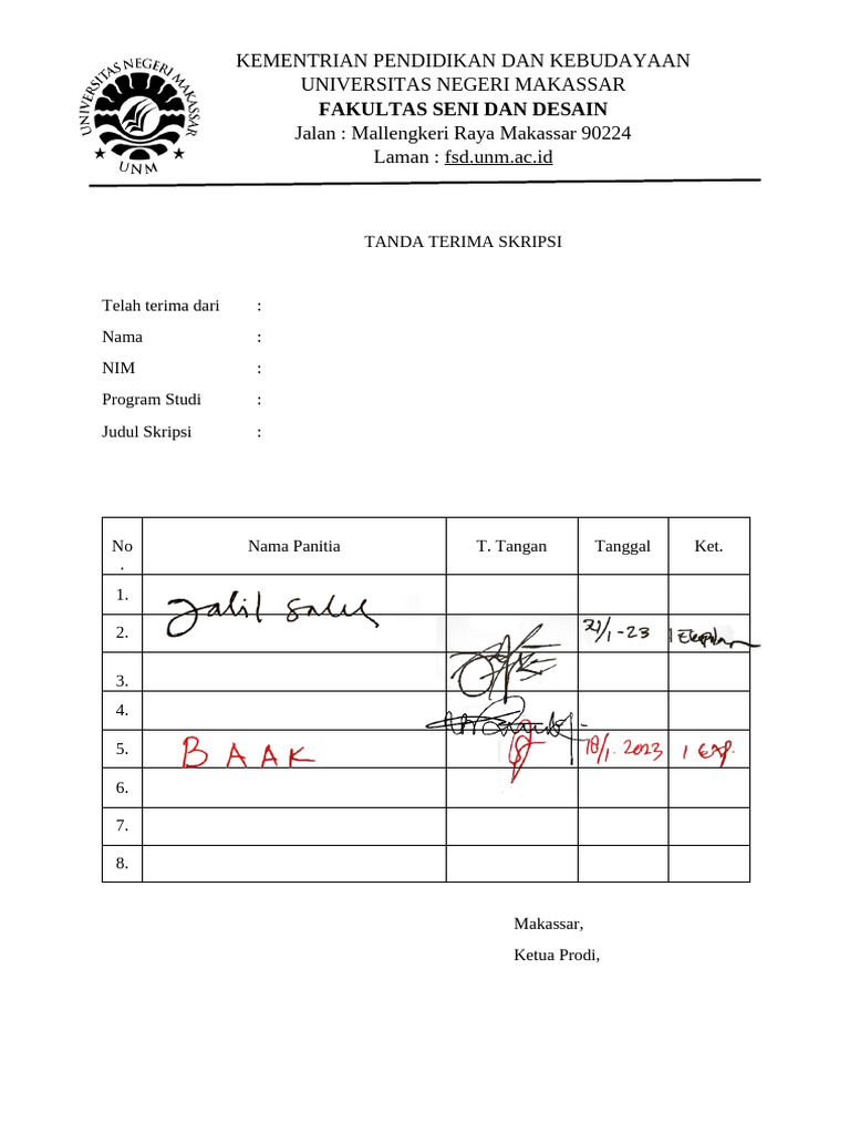 Surat Tanda Terima | PDF