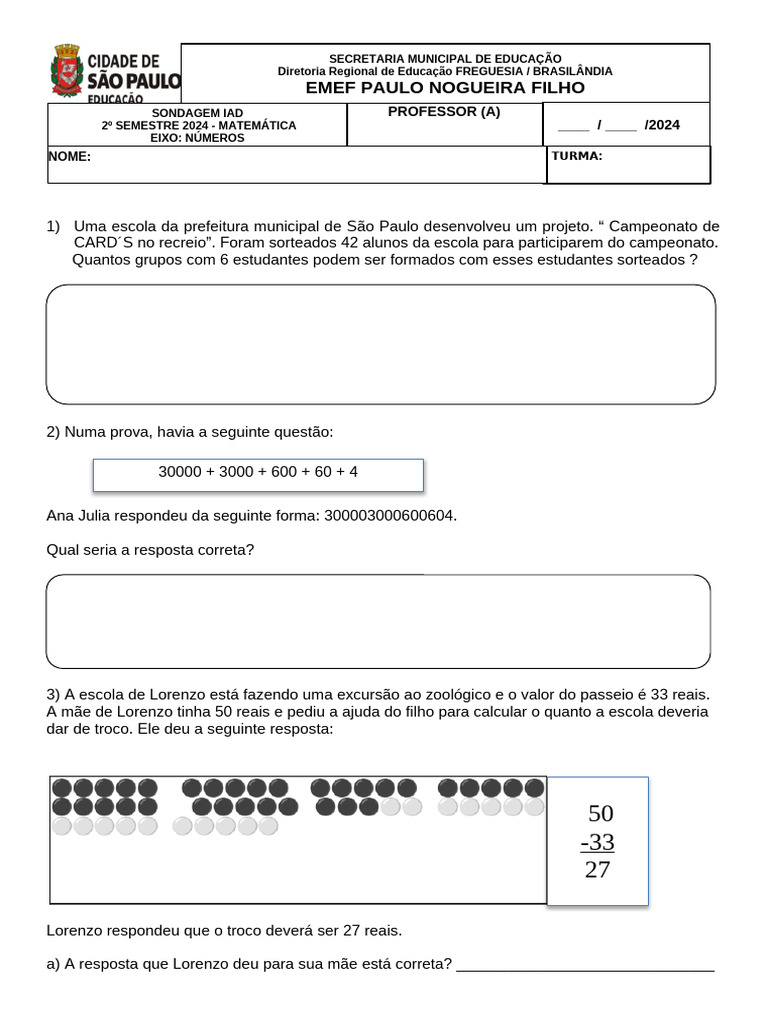 Iad - Matemática - Eixo Números | PDF