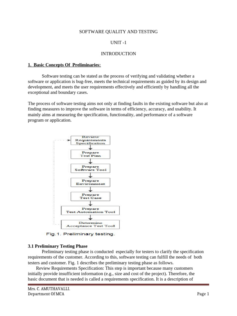 SQT Second Year UNIT - 1 Notes | PDF