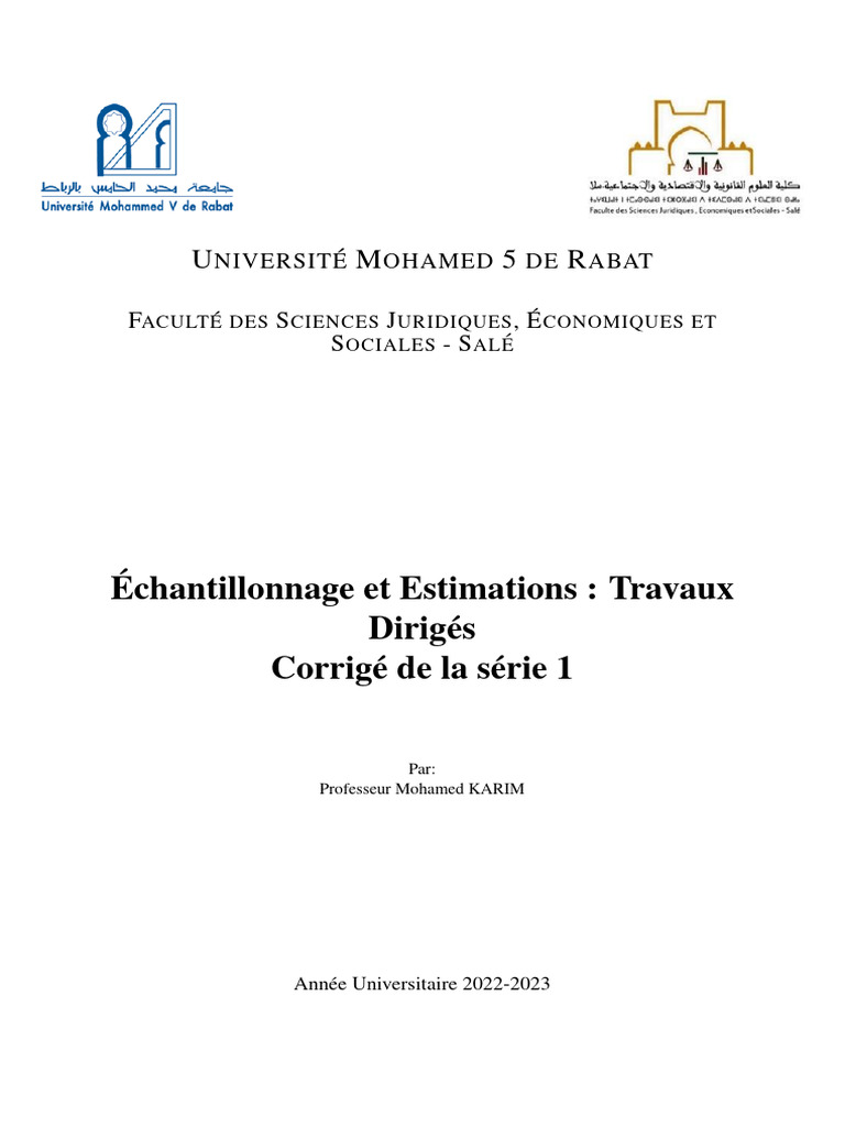 PR KARIM Corrigé TD - 2 | PDF