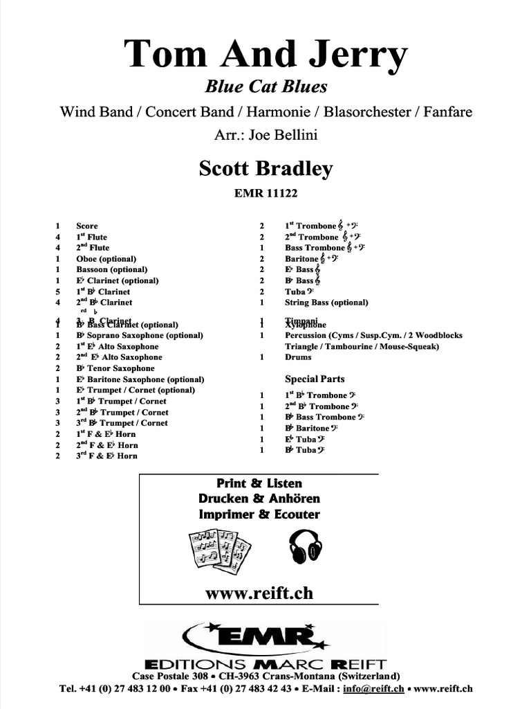 Tom Jerry Arr Joe Bellini Score PDF | PDF