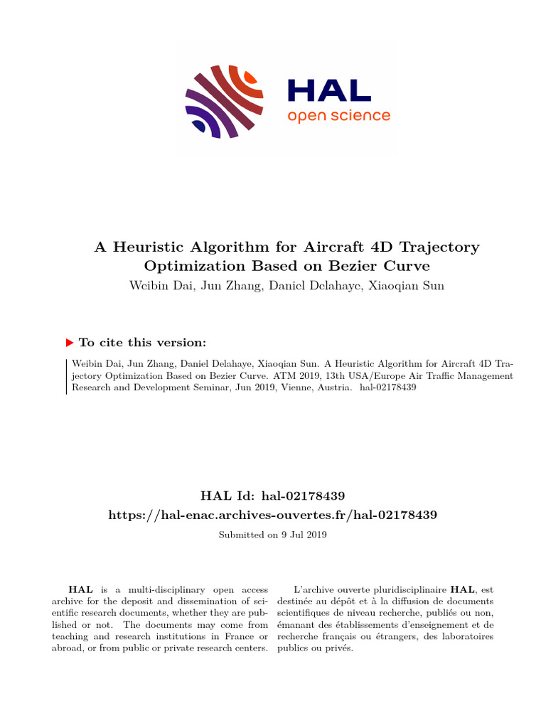 A Heuristic Algorithm For Aircraft 4D Trajectory-ATM - Seminar - 2019 ...