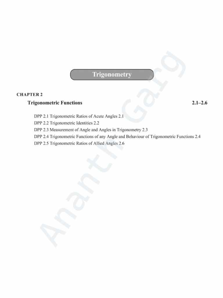 Trigonometric Functions DPP | PDF