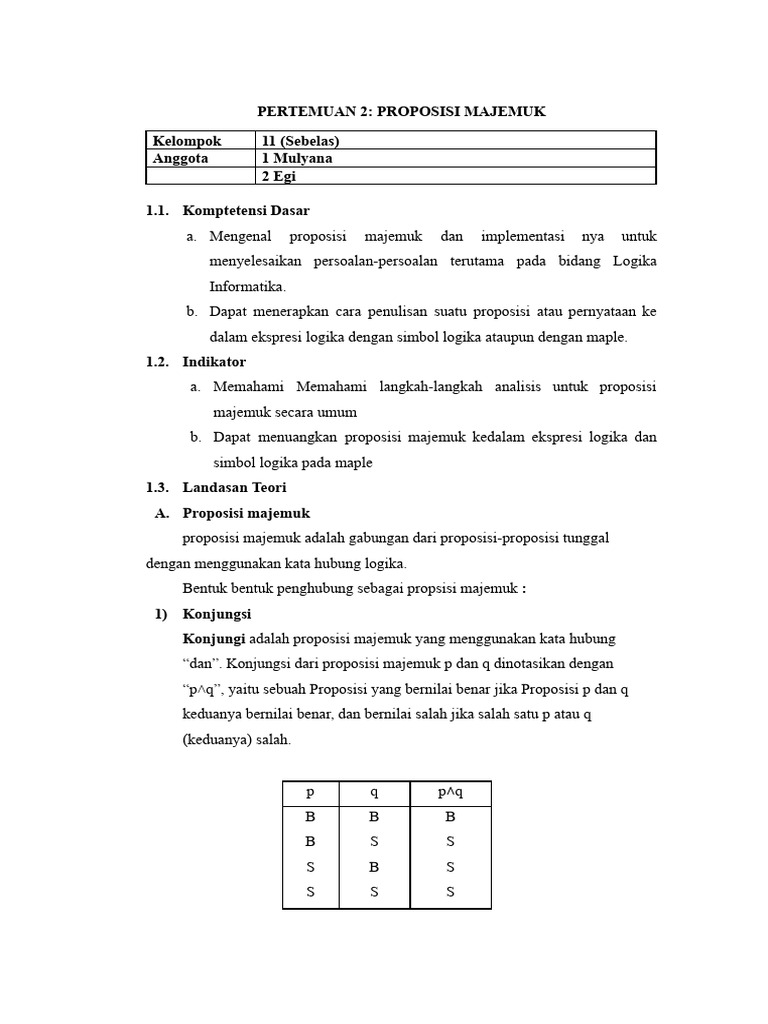 praktikum 2 logika .docx | PDF