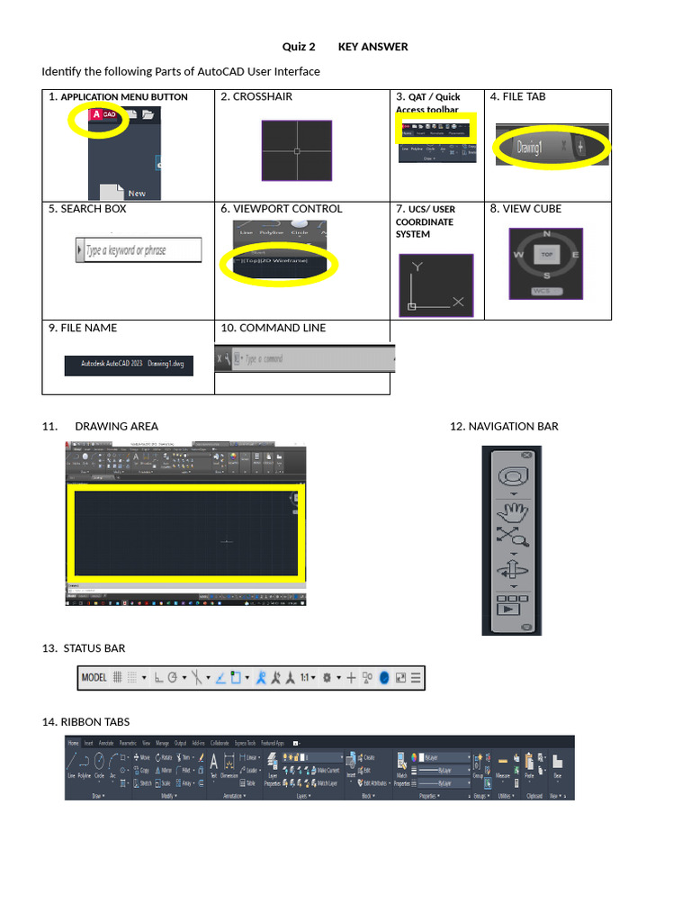 Quiz 2 autoCAd Lesson 3 and 4 WITH ANSWER 20242025 | PDF | Computers