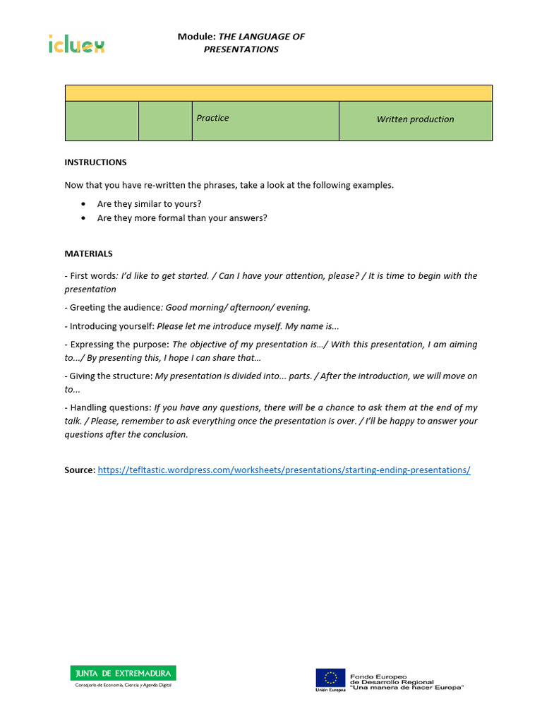 The language of presentations_phase 3_ task 5_ model answer | PDF