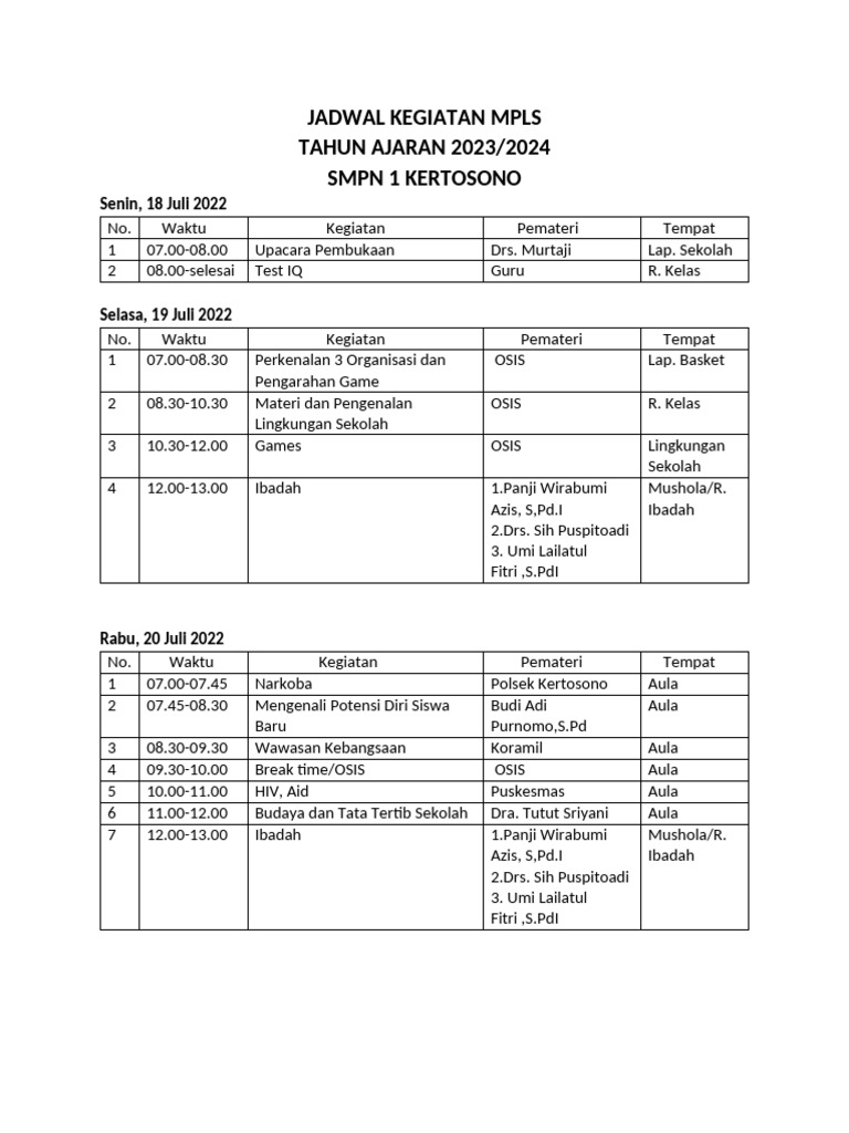 Materi Sosialisasi MPLS | PDF