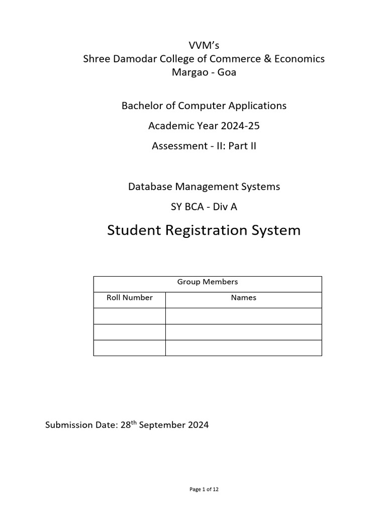 DBMS Assignment II ERD Format | PDF