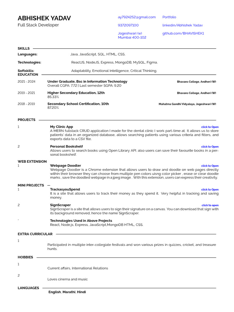 CVL YadavAbhishek | PDF