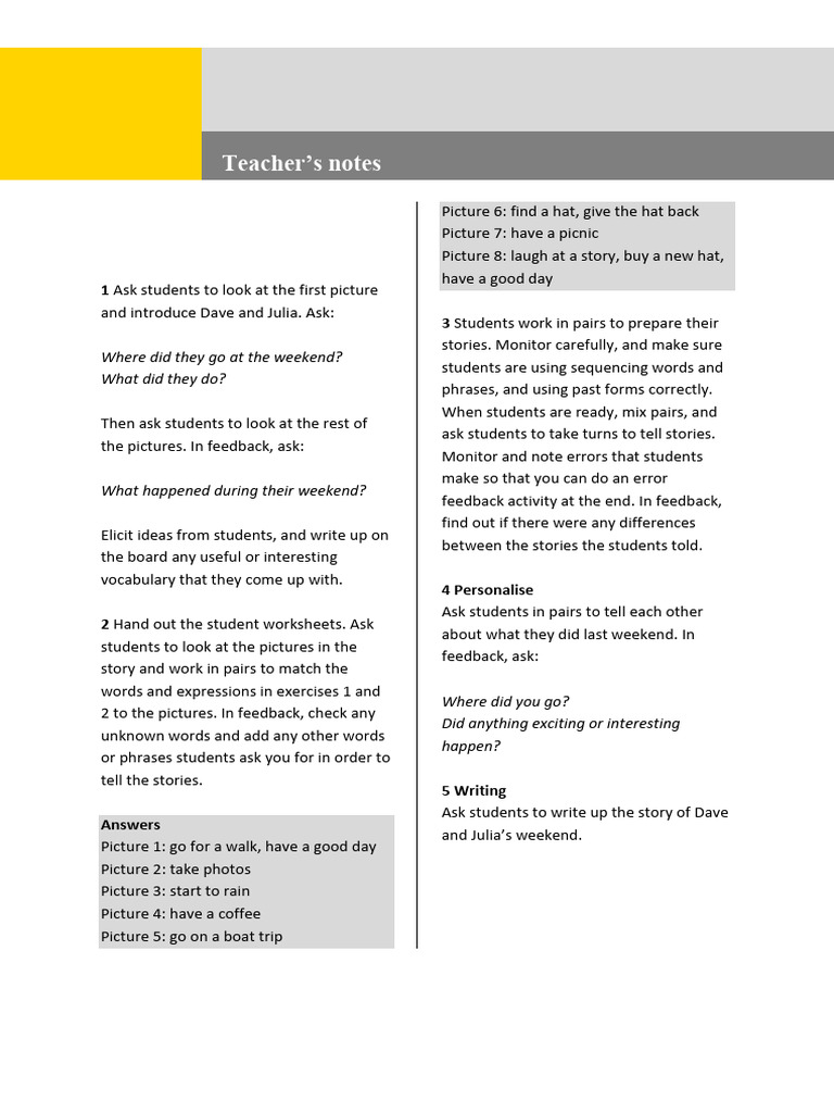 Unit 4 Revision Telling A Story Teachers Notes | PDF