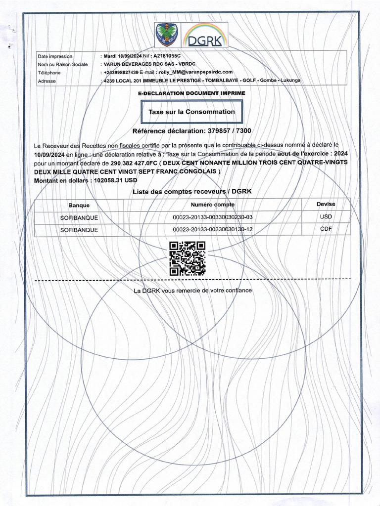 Note de Perception TC 379857 - 0001 | PDF